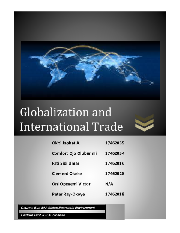 (DOC) Globalization and International Trade.docx