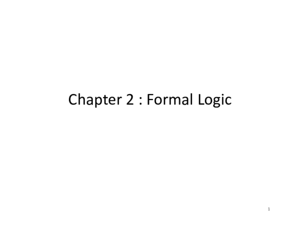 (PDF) Chapter 2 : Formal Logic
