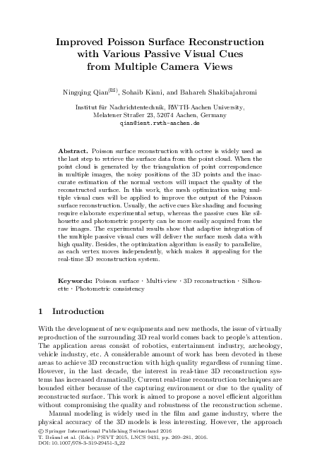 (PDF) Improved Poisson Surface Reconstruction with Various Passive ...