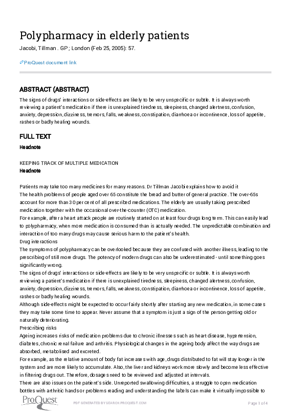 (PDF) POLYPHARMACY IN ELDERLY PEOPLE