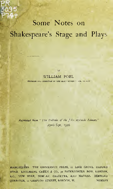 (PDF) Some Notes on Shakespeare's Stage and Play