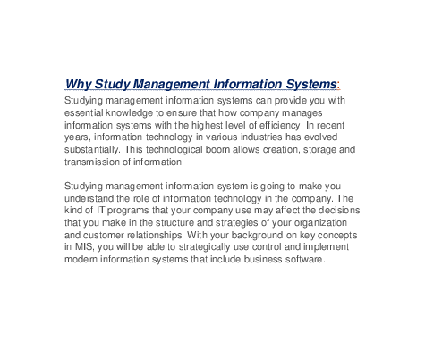 (PDF) Why Study Management Information Systems
