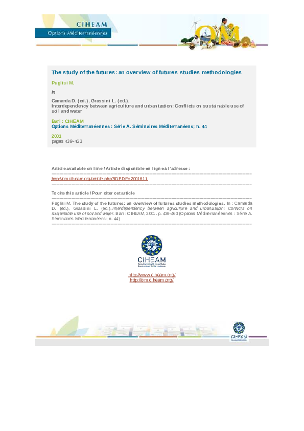 (PDF) The Study of the Futures: An Overview of Futures Studies ...