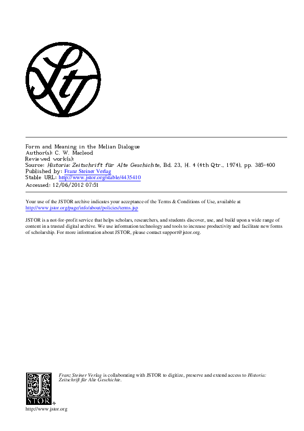 (PDF) 135029720-Form-and-Meaning-in-the-Melian-Dialogue.pdf