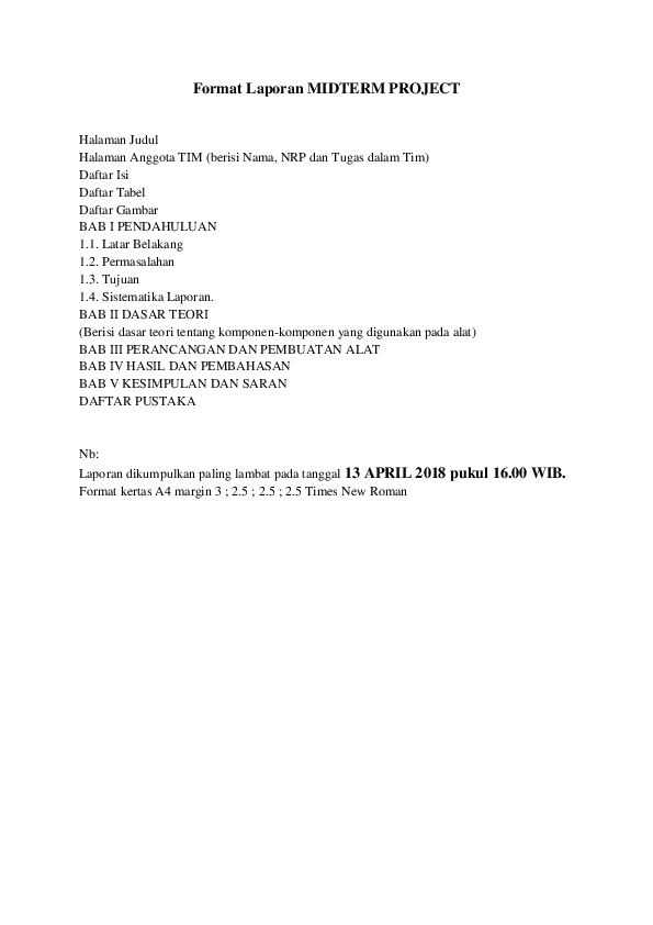 (DOC) Format Laporan MIDTERM PROJECT