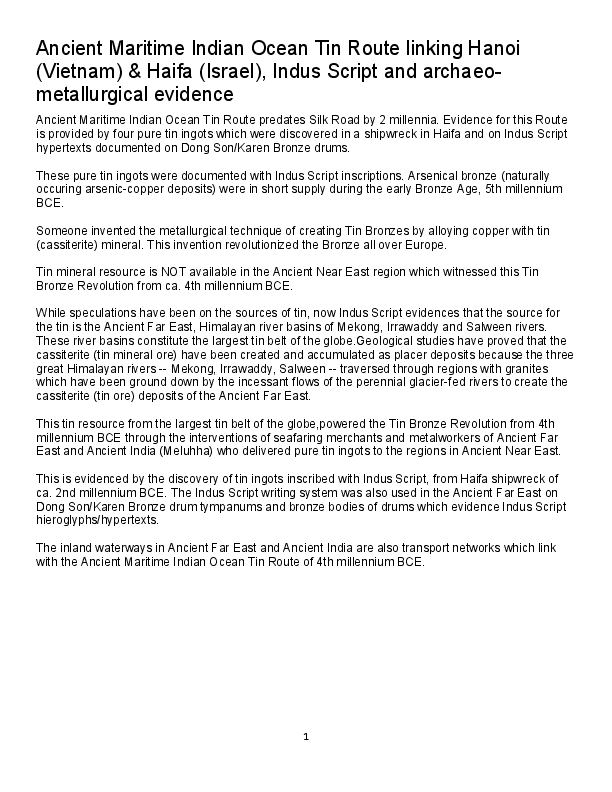 (PDF) Ancient Maritime Indian Ocean Tin Route linking Hanoi (Vietnam ...