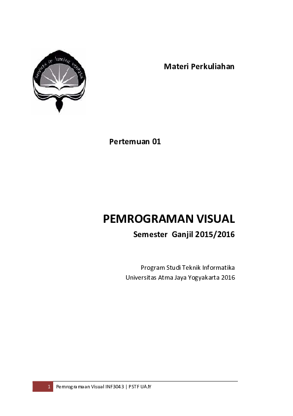 (PDF) Pemrograman Visual 01 C#.Net