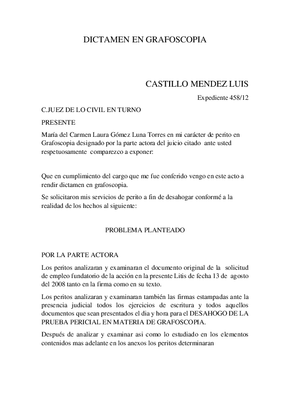 (DOC) DICTAMEN EN GRAFOSCOPIA