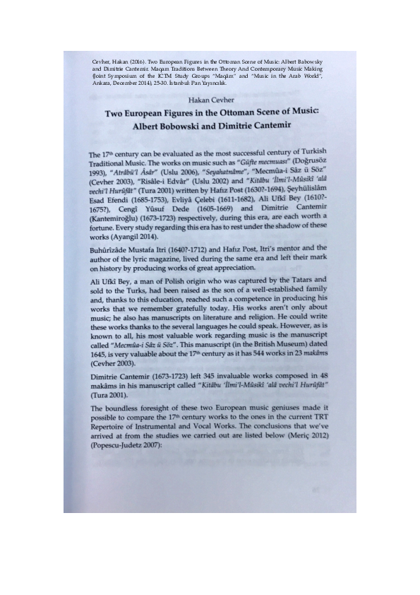 (PDF) Two European Figures in the Ottoman Scene of Music: Albert ...