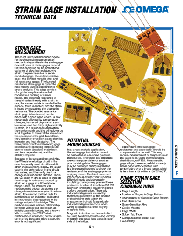 (PDF) STRAIN GAGE TECHNICAL DATA