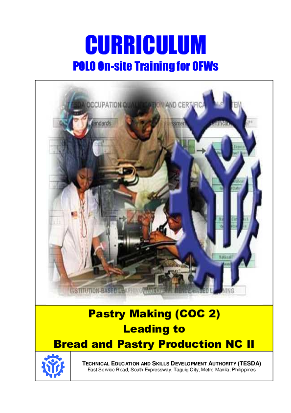 (DOC) CURRICULUM POLO On-site Training for OFWs Pastry Making (COC 2 ...