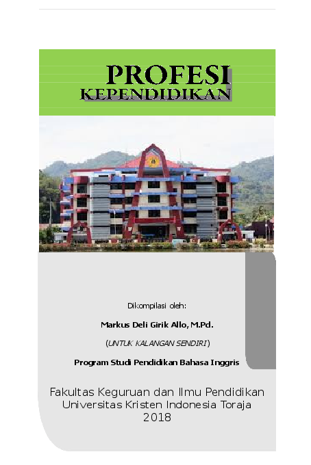 Doc Contoh Bahan Ajar Mata Kuliah Profesi Kependidikan 
