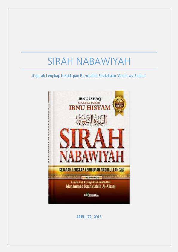 (PDF) SIRAH NABAWIYAH | Fathin tinet - Academia.edu