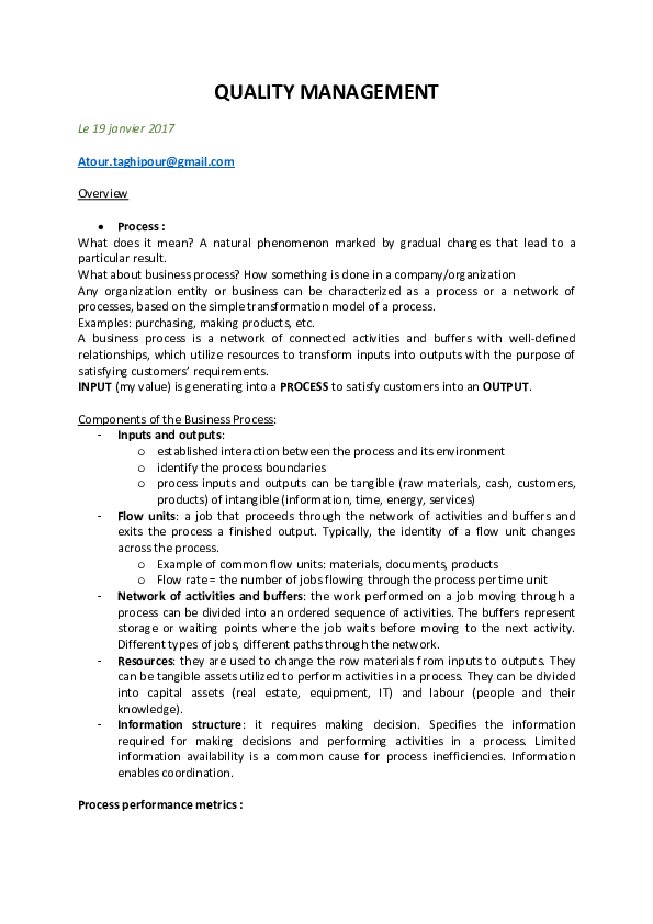 (DOC) QUALITY MANAGEMENT