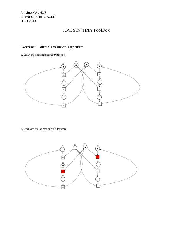 (PDF) Exercise 1 : Mutual Exclusion Algorithm
