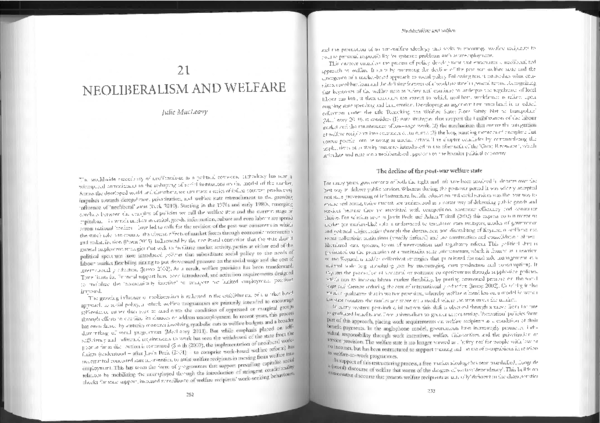 (PDF) Neoliberalism and welfare