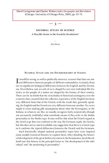 (PDF) National Styles in Science