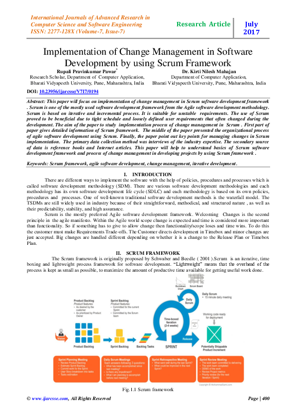 (PDF) Implementation of Change Management in Software Development by ...