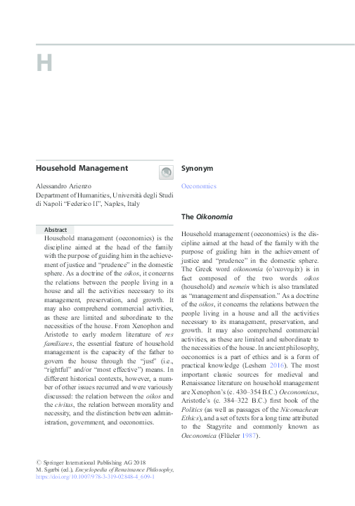 (PDF) Household Management