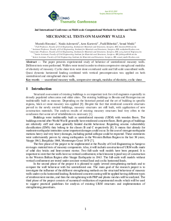 (PDF) 9_Hrasnica-Ademovic-et al._Mechanical tests on masonry walls.pdf