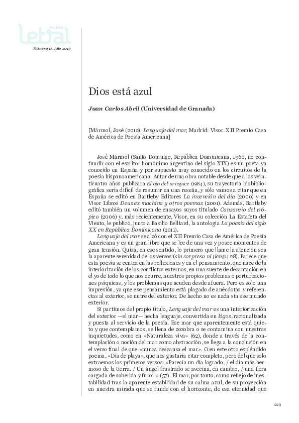 (PDF) Abril, Juan Carlos - Dios está azul