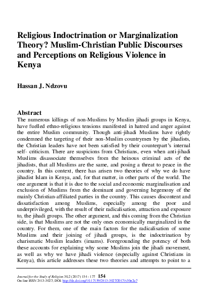 (PDF) Religious Indoctrination or Marginalization Theory? Muslim ...