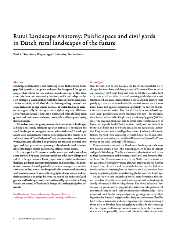 (PDF) Rural Landscape Anatomy: Public space and civil yards in Dutch ...