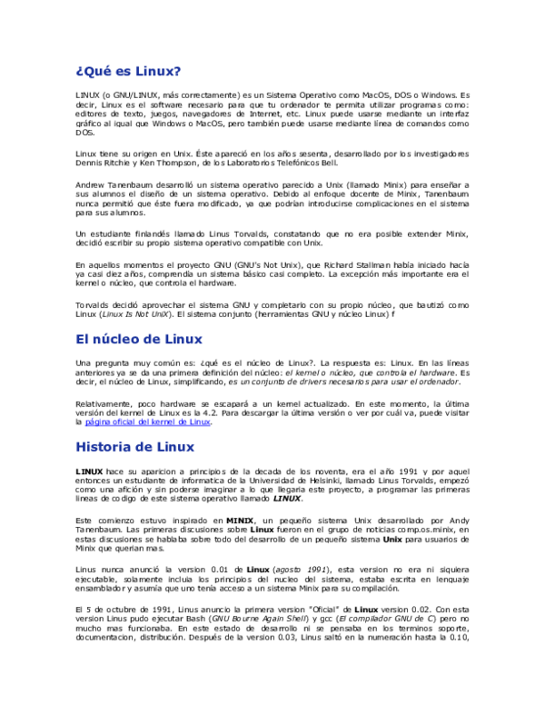 (DOC) Qué es Linux