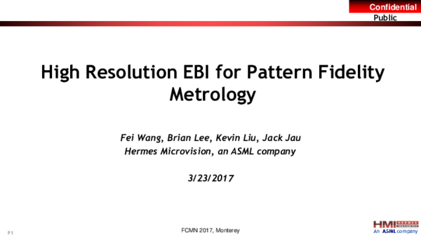(PDF) Confidential High Resolution EBI for Pattern Fidelity Metrology