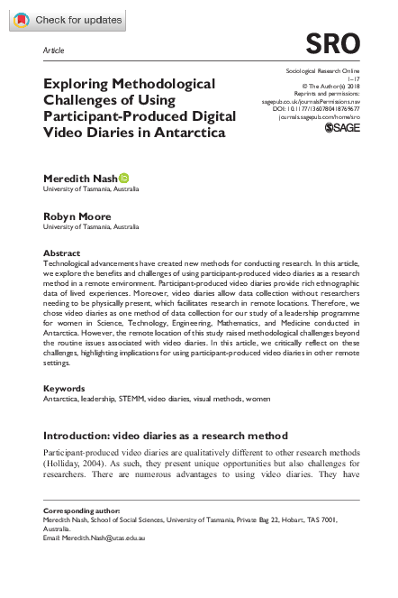 (PDF) Exploring methodological challenges of using participant-produced ...
