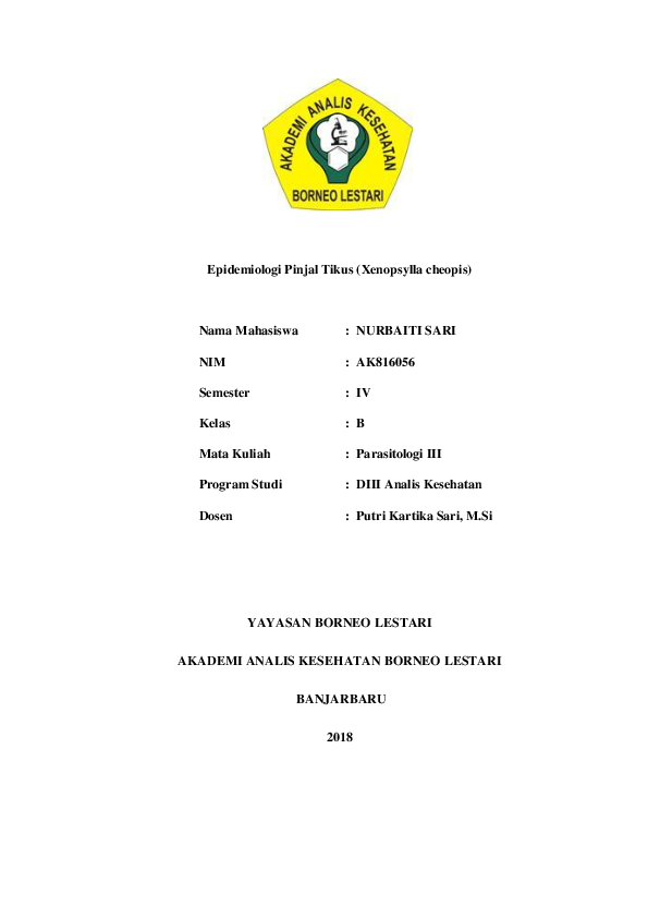 (PDF) Epidemiologi Pinjal Tikus (Xenopsylla cheopis