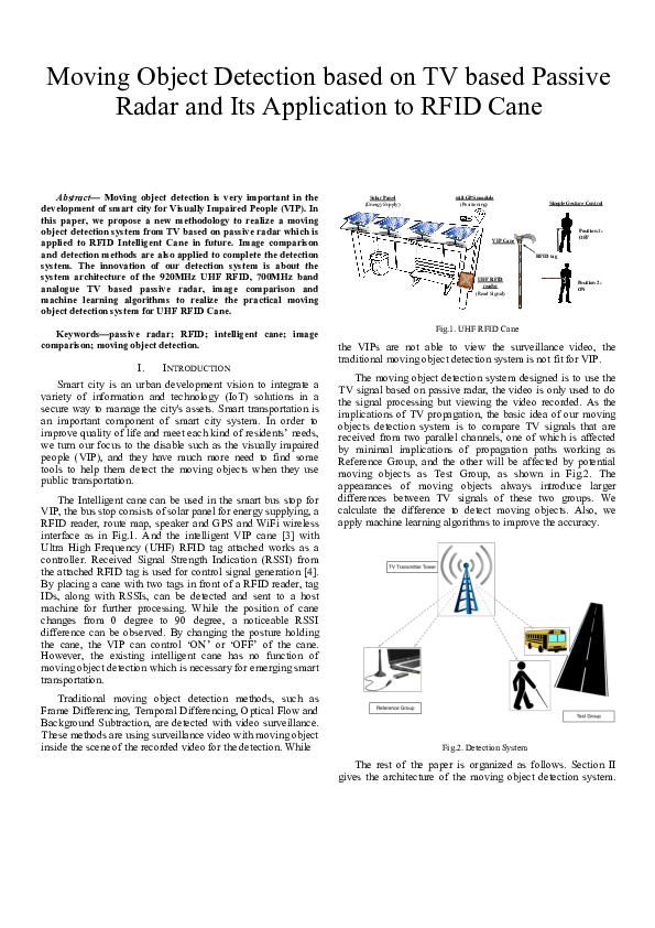 Pdf Moving Object Detection Based On Tv Based Passive Radar And Its Application To Rfid Cane
