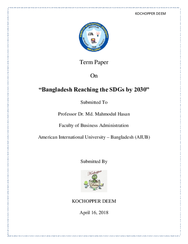 (DOC) Research on SDG