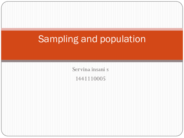 (PPT) Sampling and population