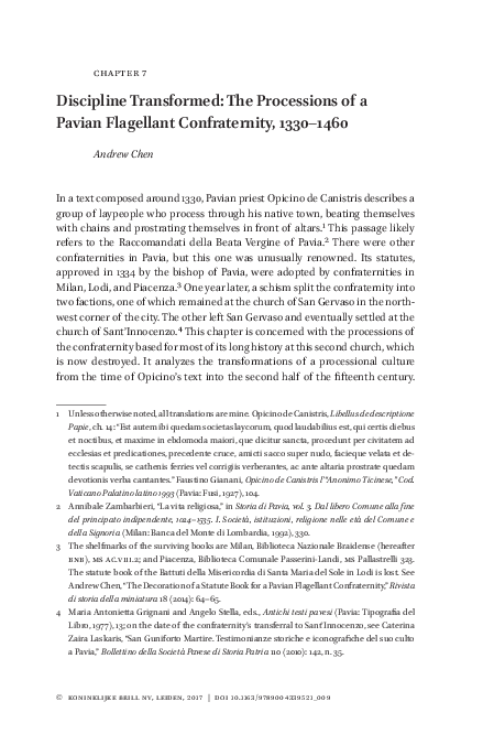 (PDF) 'Discipline Transformed: The Processions of a Pavian Flagellant ...