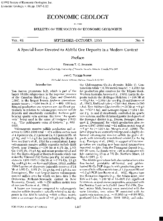 (PDF) ECONOMIC GEOLOGY AND THE BULLETIN OF THE SOCIETY OF ECONOMIC ...