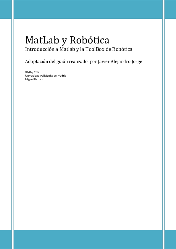 (PDF) MatLab y Robótica Introducción a Matlab y la ToolBox de Robótica