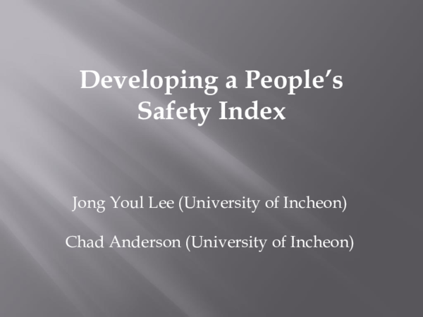 Developing a People’s Safety Index