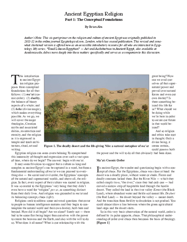 (PDF) Ancient Egyptian Religion - Part 1