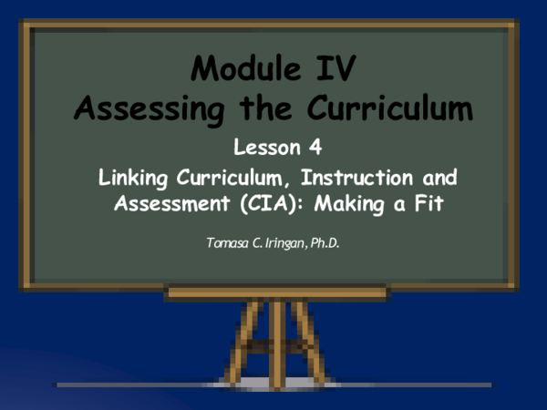 (PPT) Linking Curriculum Instruction and Assessment