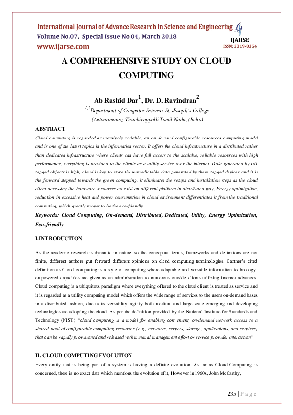 (PDF) Comprehensive study on cloud computing