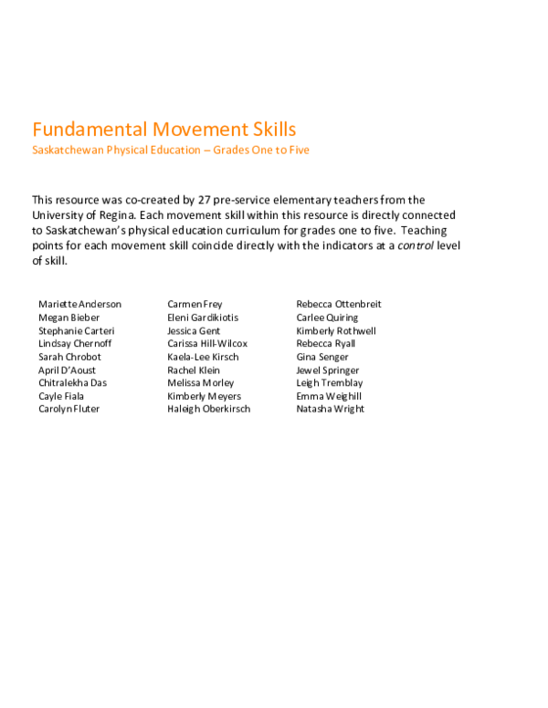 (PDF) Fundamental Movement Skills