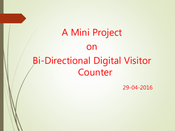 (PDF) A Mini Project on Bi-Directional Digital Visitor Counter