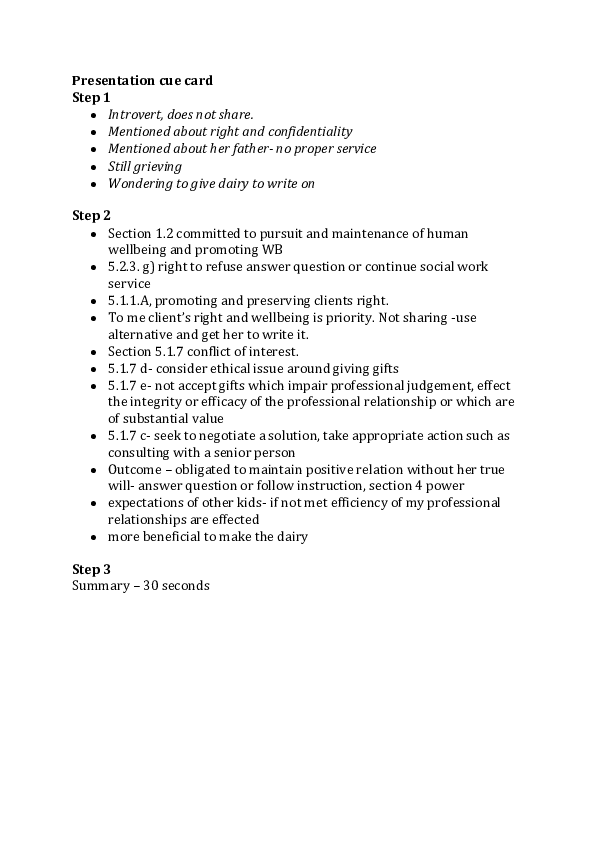 (DOC) Presentation cue card Step 1 | Allo Jani - Academia.edu
