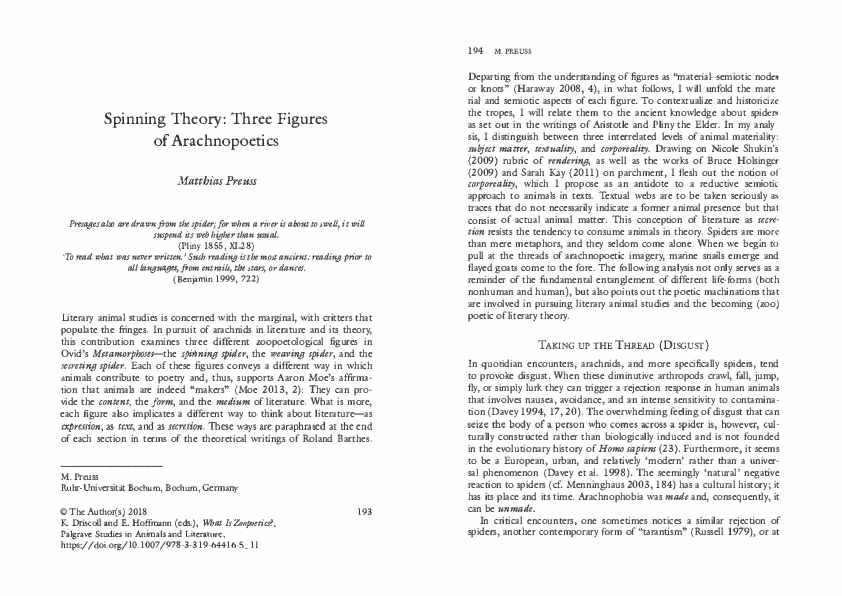 (PDF) Spinning Theory: Three Figures of Arachnopoetics