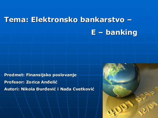 (PPT) E-bankarstvo