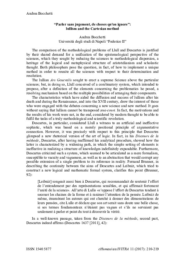 (PDF) " Parler sans jugement, de choses qu'on ignore " : lullism and ...