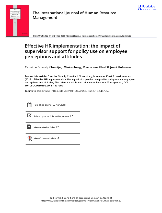(PDF) The International Journal of Human Resource Management Effective ...