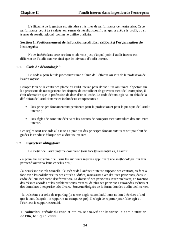 (PDF) Chapitre II : l'audit interne dans la gestion de l'entreprise