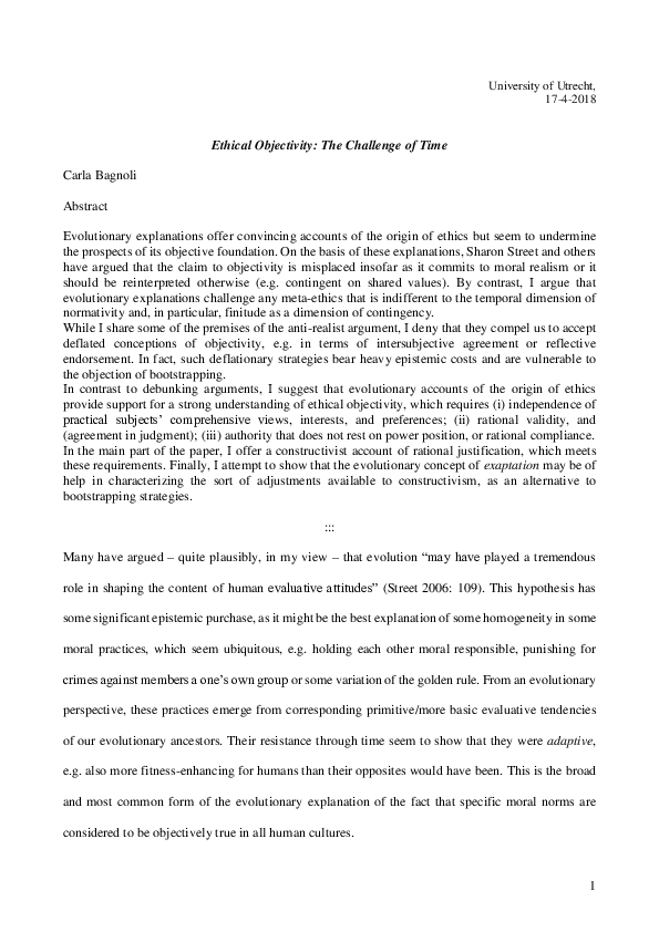 (DOC) Ethical Objectivity: The Challenge of Time | Carla Bagnoli ...